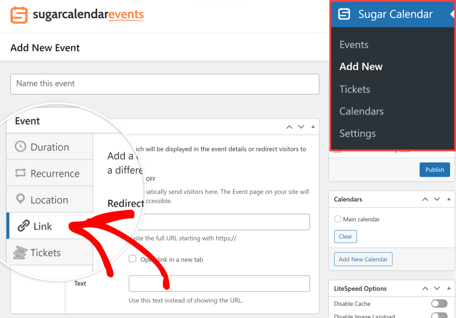 Adding Custom URLs to Events - Sugar Calendar
