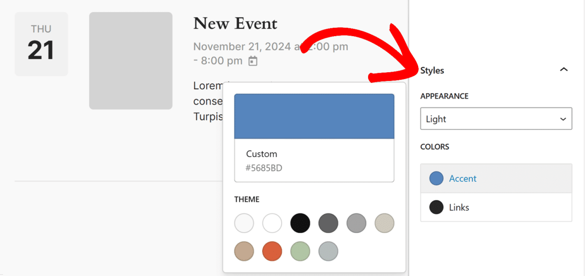 Displaying Event Lists