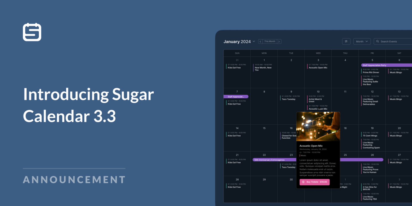 Introducing Sugar Calendar 3.3 – Easy Migrations, Dark Mode, and More ...